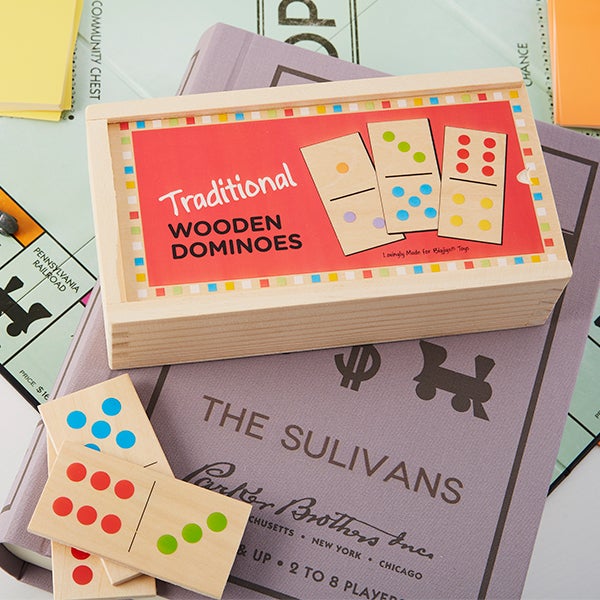 Personalized Kids Traditional Wooden Dominoes