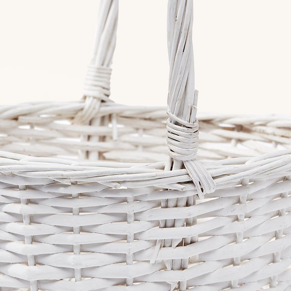 White Wicker Easter Basket