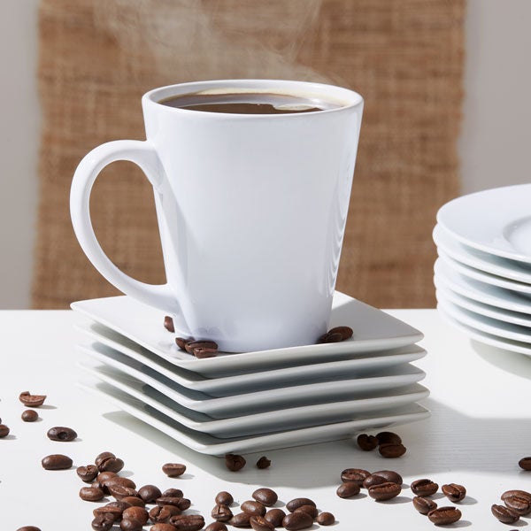 Noir Initial Personalized 12oz Ceramic Latte Mug