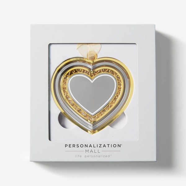 Memorial Engraved Spinning Metal Heart Ornament