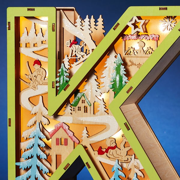 Northwood Noel Wood LED Monogram Letter - K