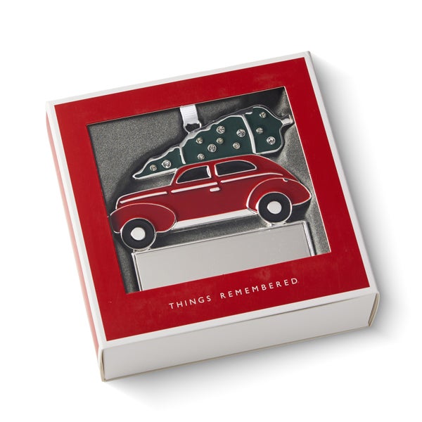 Engraved Vintage Car and Tree Ornament