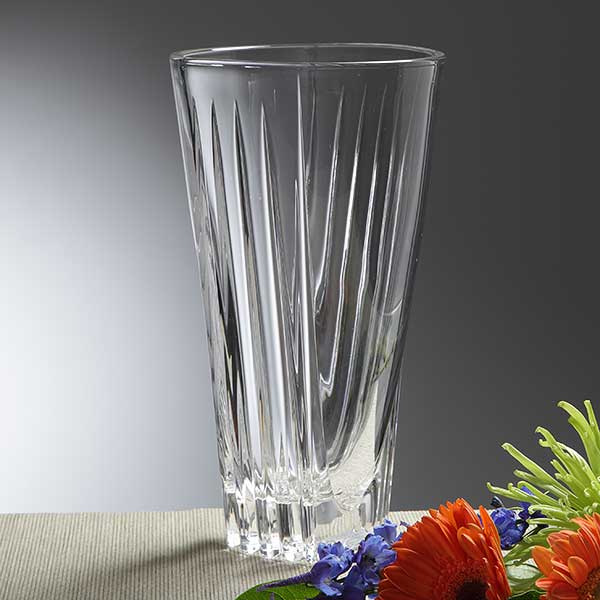 Personalized Anniversary Flower Vase - Engraved Crystal