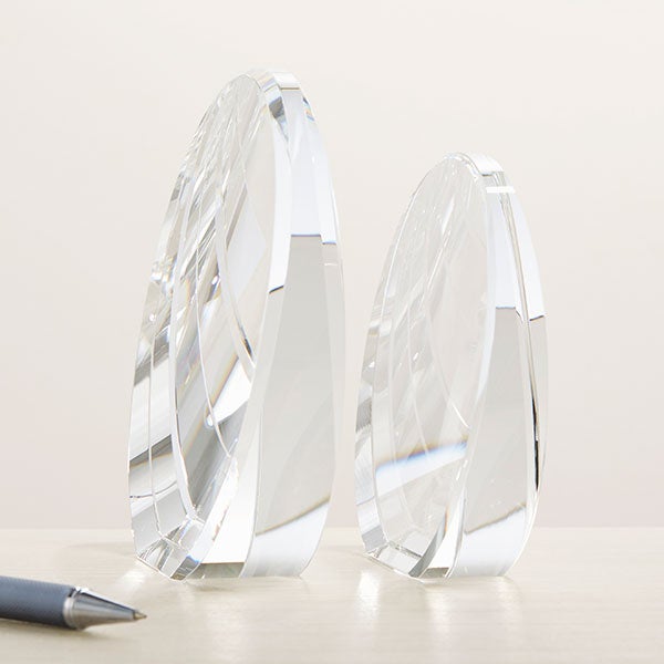 Personalized Premium Crystal Award - Compass Inspired
