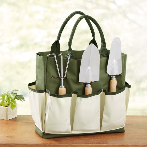 Floral Wreath Personalized Garden Tote & Tools