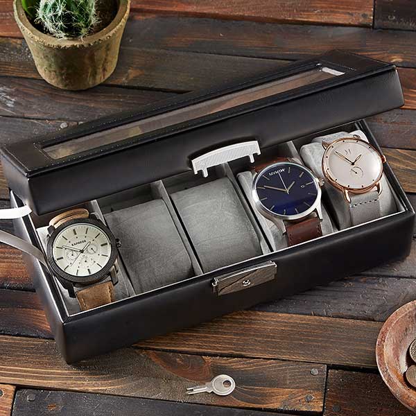 Personalized Monogram Leather Watch Box