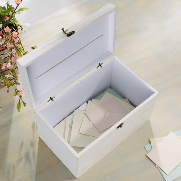 Classic Elegance Personalized Wooden Wedding Card Box