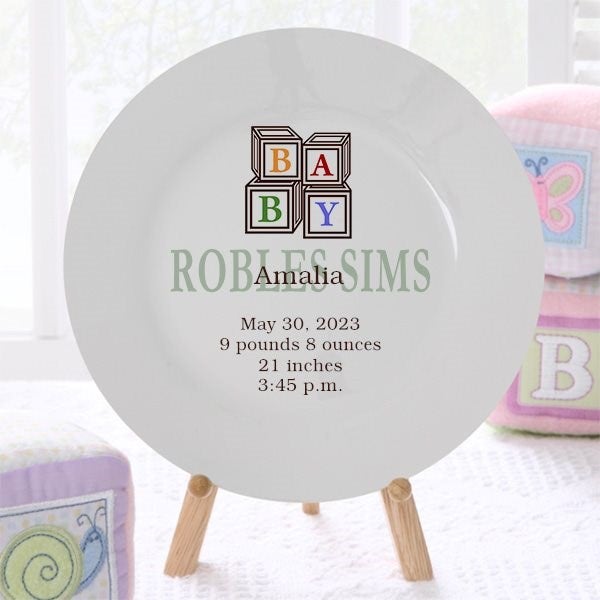 Monogrammed baby plates store