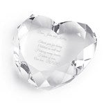 Engraved Crystal Heart Keepsake & Paperweight